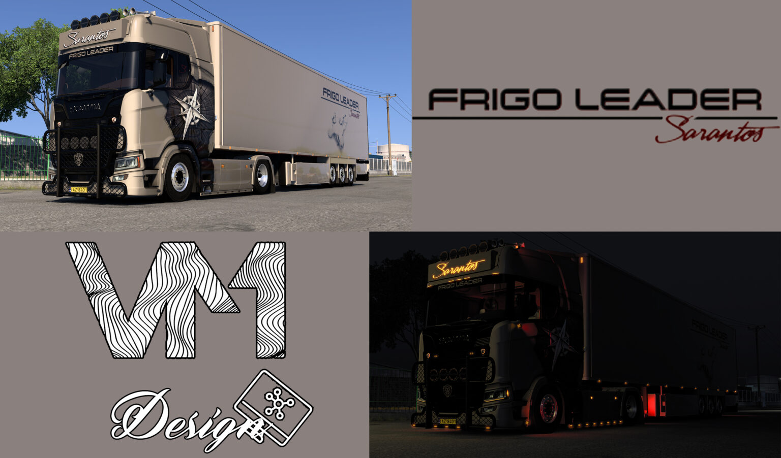 Scania S Frigo Leader Sarantos Truck & Trailer Combo (Standalone) (no ...